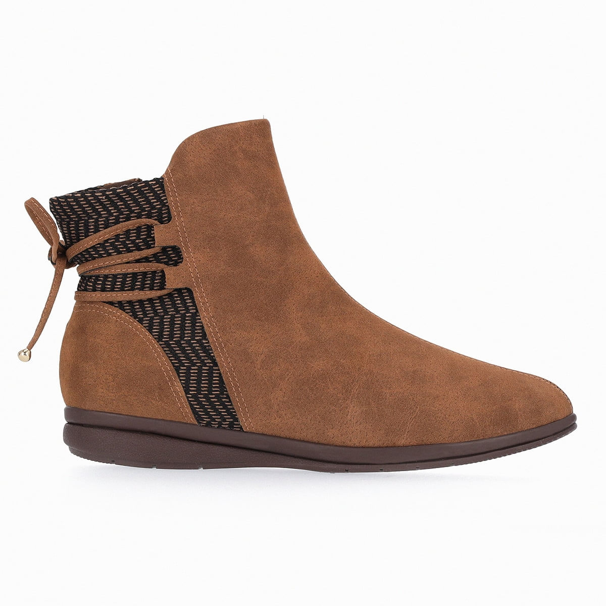 Bota Cano Curto Sandy Salto Anabela Baixo Ocre 35 Bota Cano Curto Sandy Salto Anabela Baixo Ocre 35