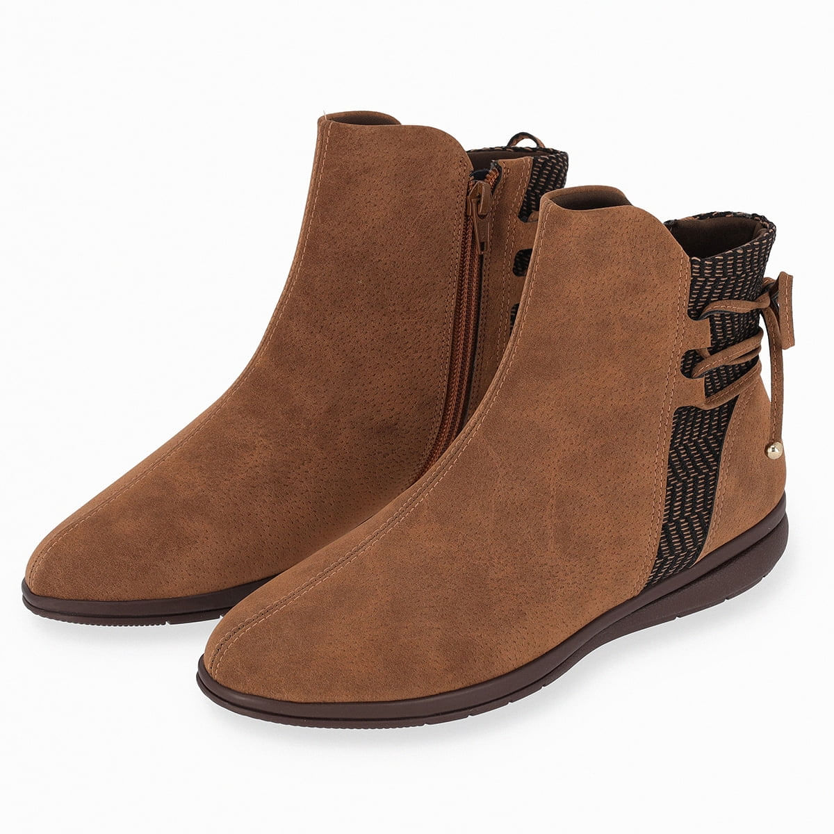 Bota Cano Curto Sandy Salto Anabela Baixo Ocre 35 Bota Cano Curto Sandy Salto Anabela Baixo Ocre 35